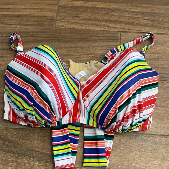 Cacique | Swim | Swim By Cacique Striped Built In Bra Swim Top | Poshmark